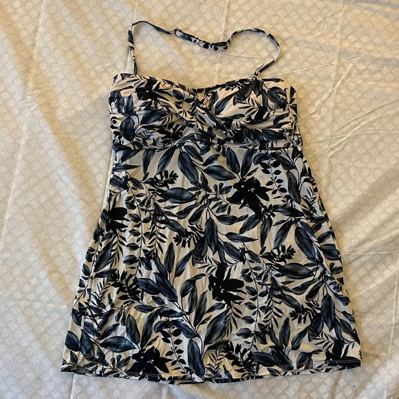 Garnet Hill Swim Garnet Hill Navy White Piece Swimsuit Dress